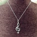 Music Note Necklace, Silver G Clef Large Sterling Sliver Treble Clef ...