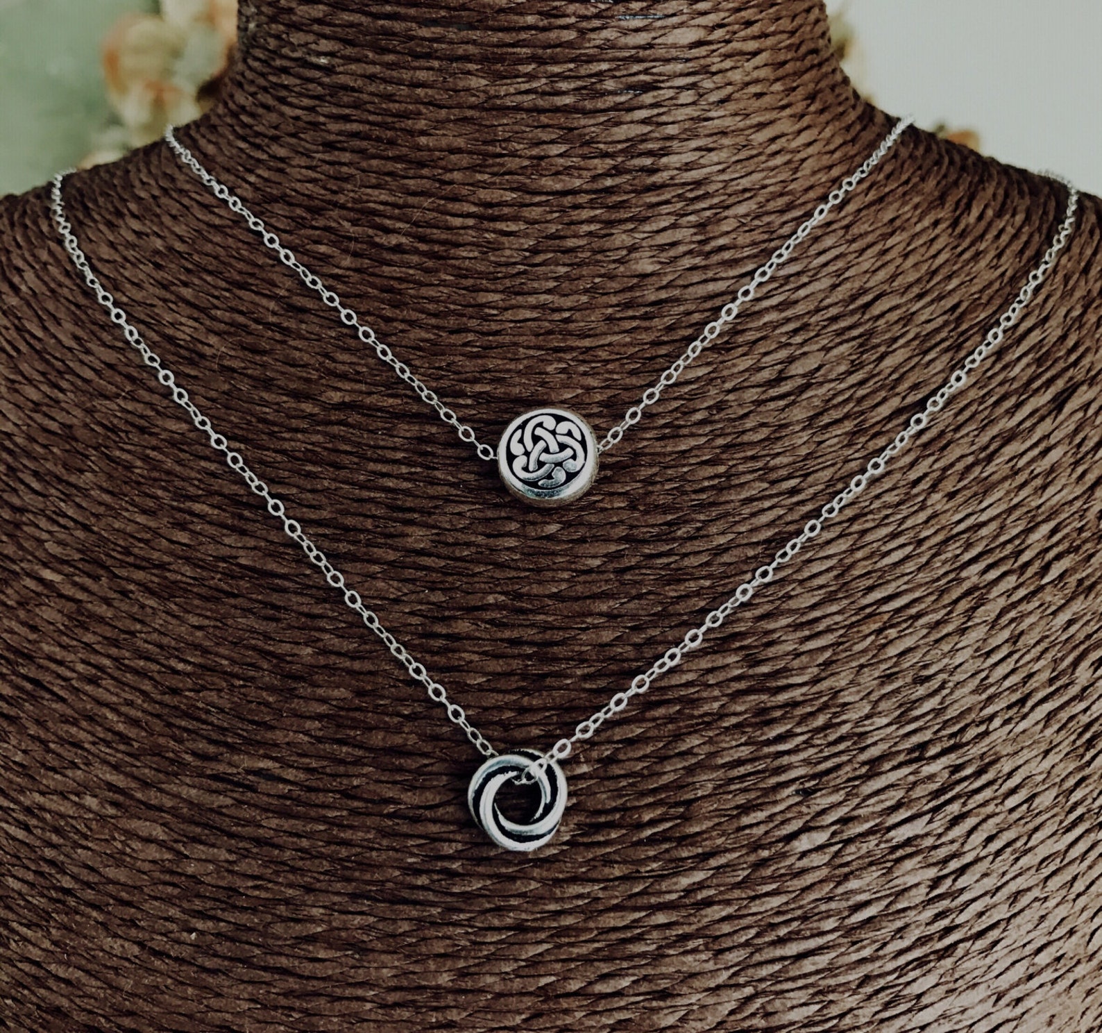 Sterling Silver Necklace Minimal Necklace Short Silver Necklace Choker ...