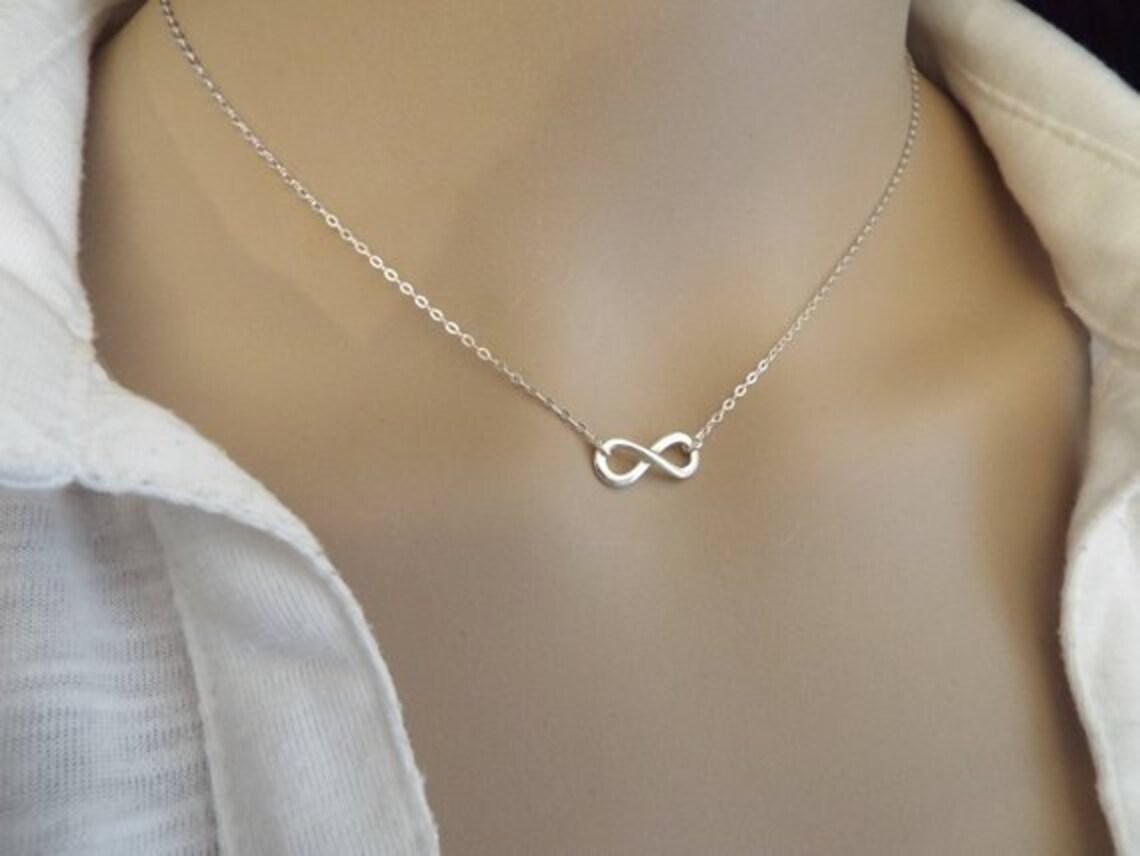 Infinity Necklace Sterling Silver Simple Everyday Necklace | Etsy