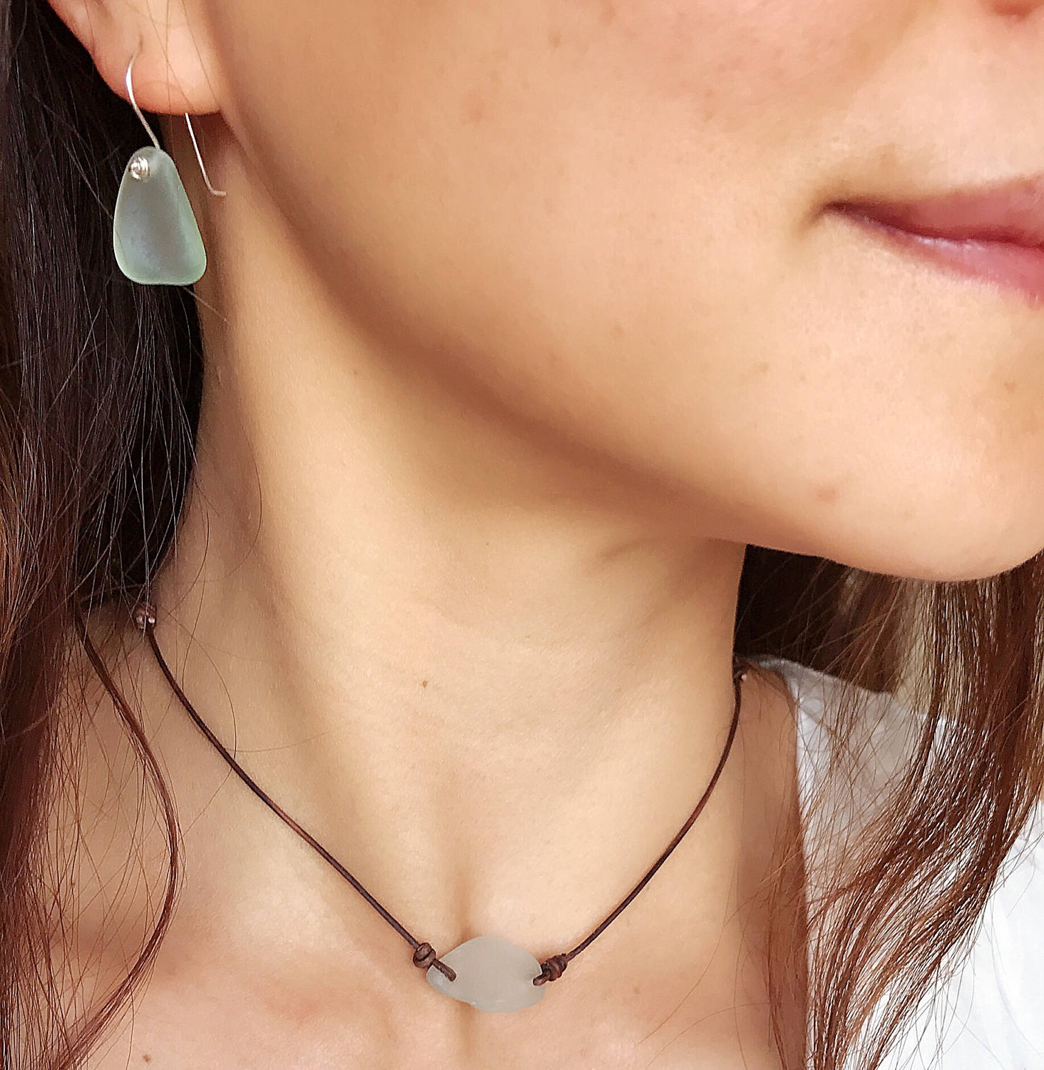 Sea Glass & Sterling Silver or Gold filled earring genuine | Etsy