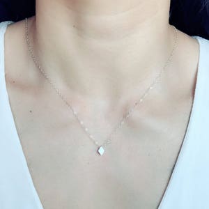 Tiny Gold or Silver Rhombus Necklace, Gold Geometric Diamond Shape ...