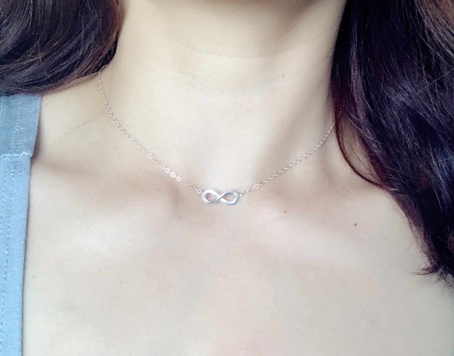 Infinity Necklace Sterling Silver Simple Everyday Necklace - Etsy