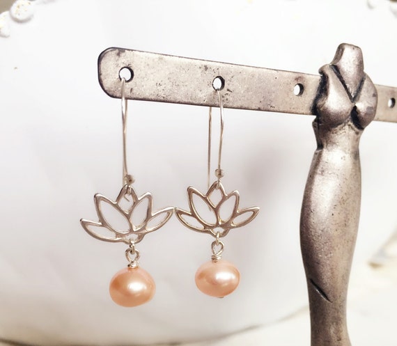 Lotus pearl earrings store