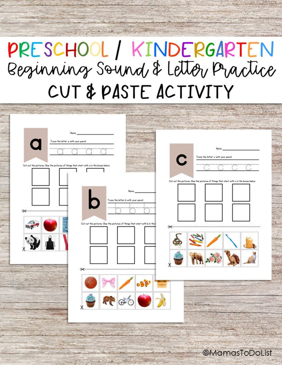 Beginning Letter Sound Cut and Paste Practice | Fine Motor Practice ...