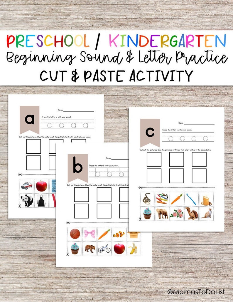 Beginning Letter Sound Cut and Paste Practice | Fine Motor Practice ...