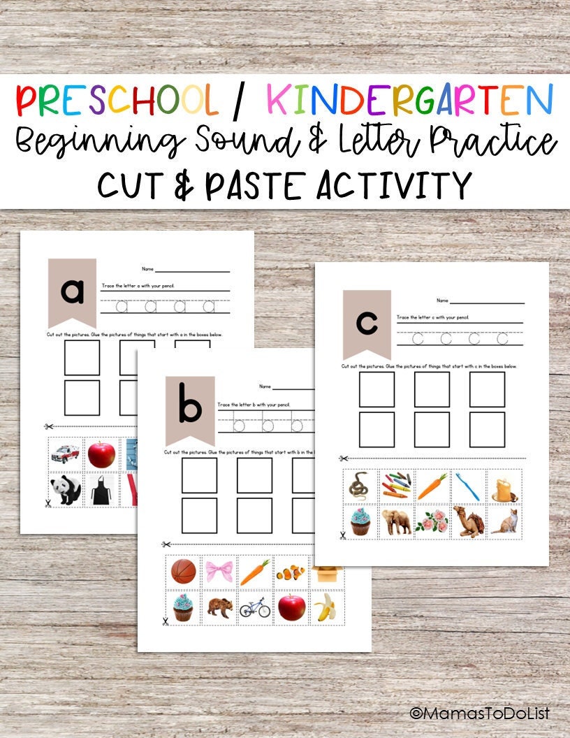 Beginning Letter Sound Cut and Paste Practice | Fine Motor Practice ...
