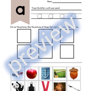 Beginning Letter Sound Cut and Paste Practice | Fine Motor Practice ...