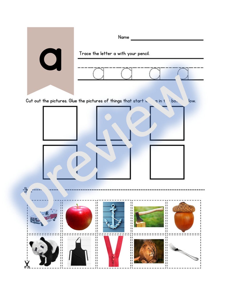 Beginning Letter Sound Cut and Paste Practice | Fine Motor Practice ...