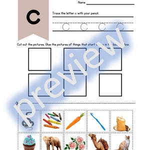Beginning Letter Sound Cut and Paste Practice | Fine Motor Practice ...