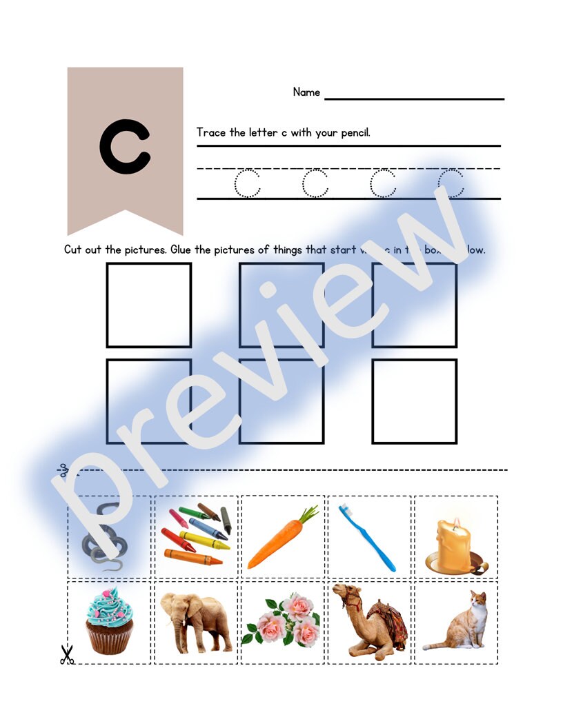Beginning Letter Sound Cut and Paste Practice | Fine Motor Practice ...