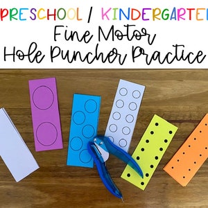 Hole Punch Practice | Fine Motor | Prek | Preschool | Kindergarten - Etsy