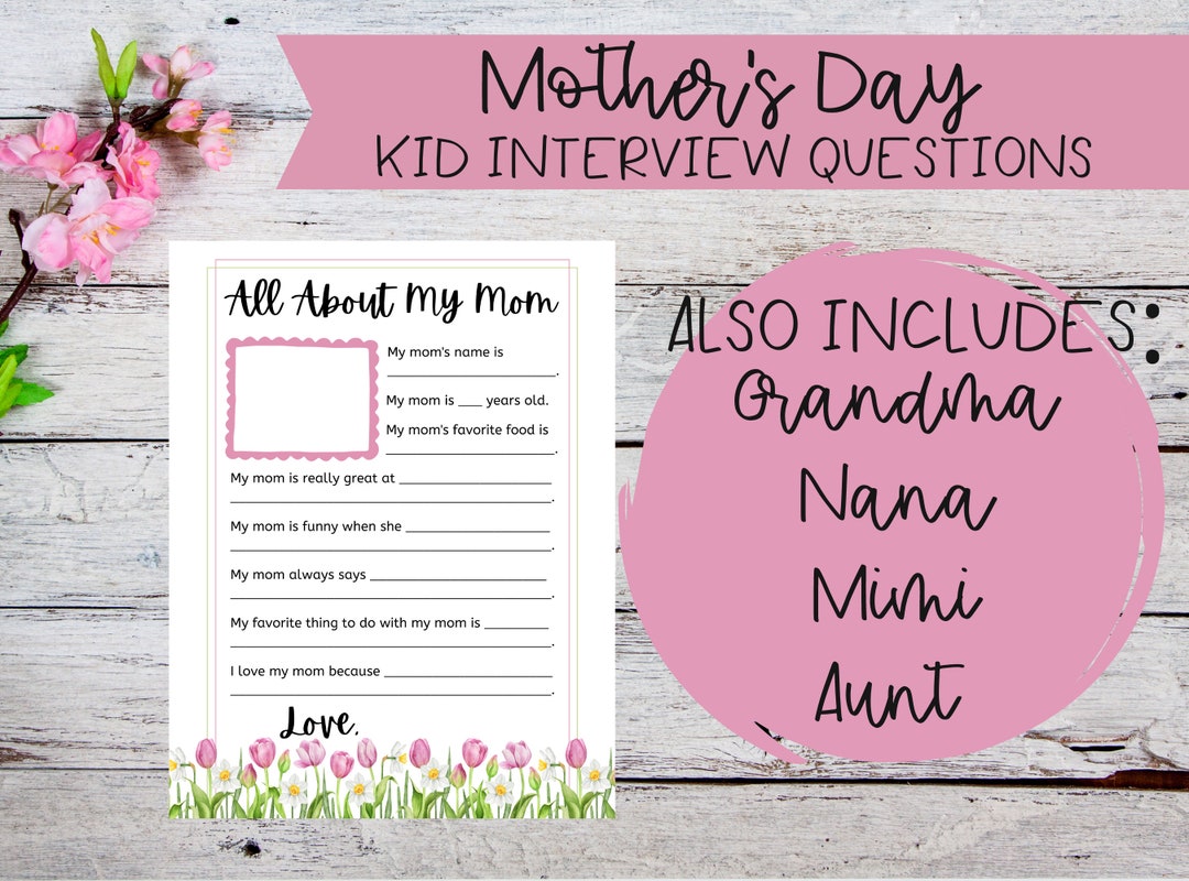 Mother's Day Interview | Mother’s Day Printable | Gift From Kids ...