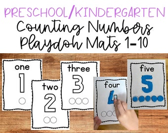 Planet Counting Mats, Number Mats, Play Dough Mats, Numbers 1-10 ...