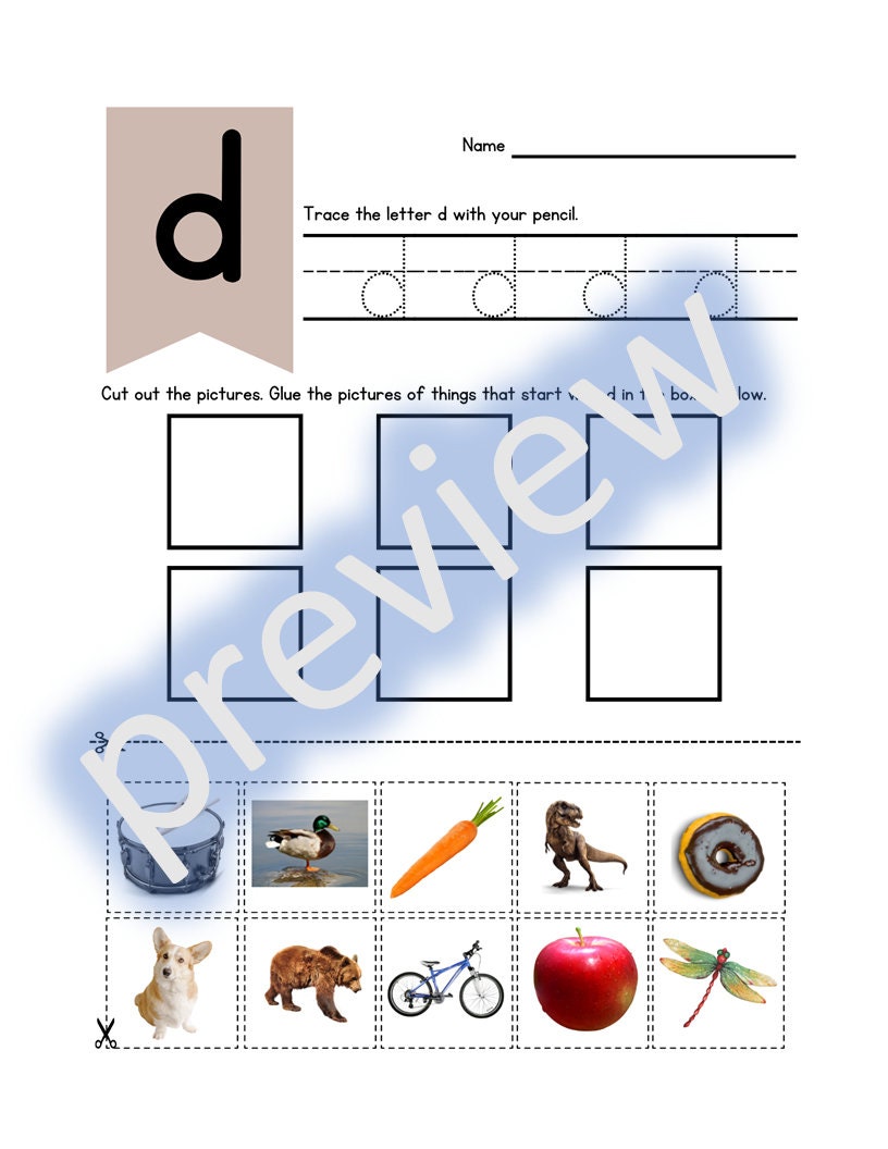 Beginning Letter Sound Cut and Paste Practice | Fine Motor Practice ...