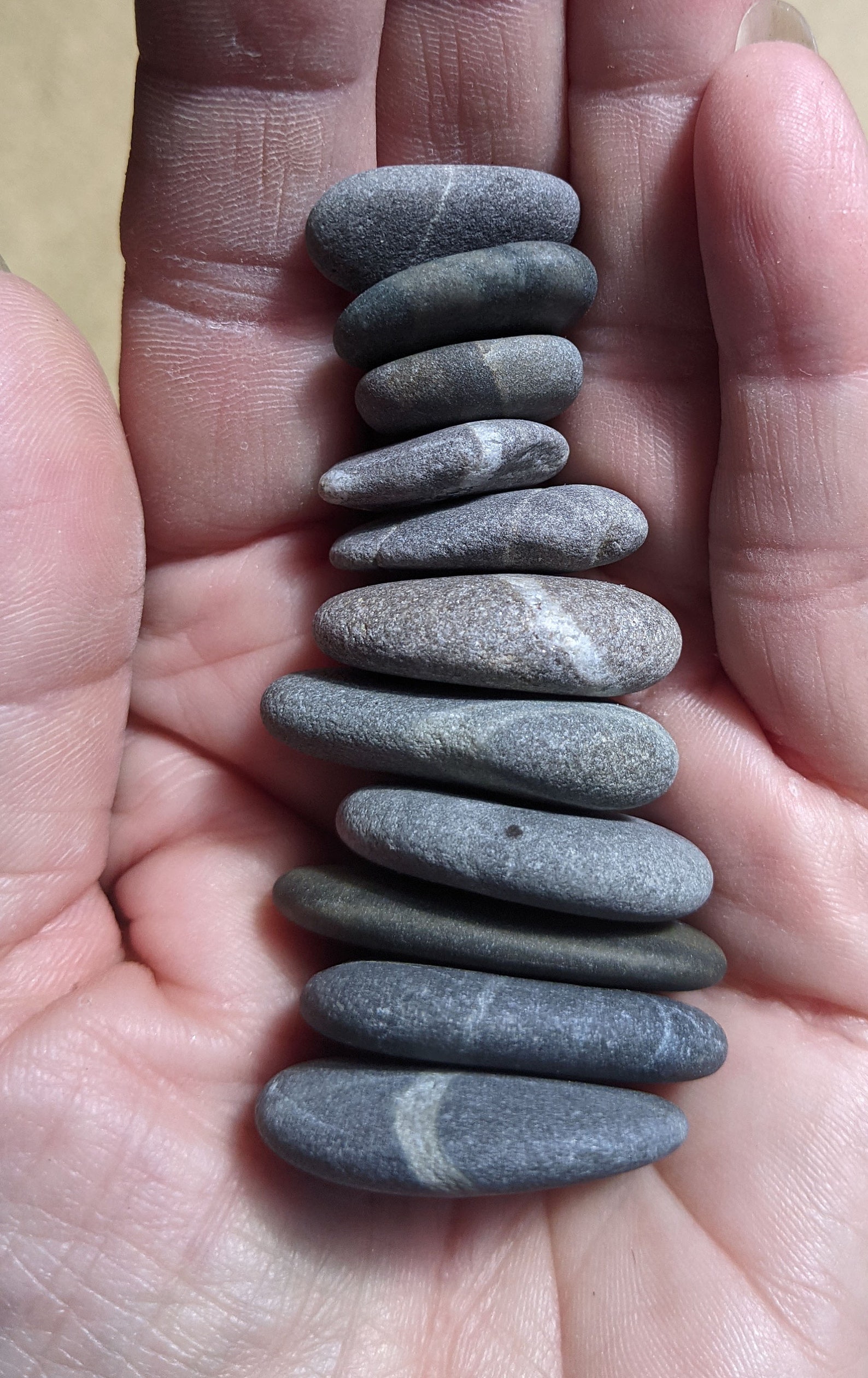 Maine Beach Stones • Striped Basalt, Smooth Gray Wishing Rocks - Etsy