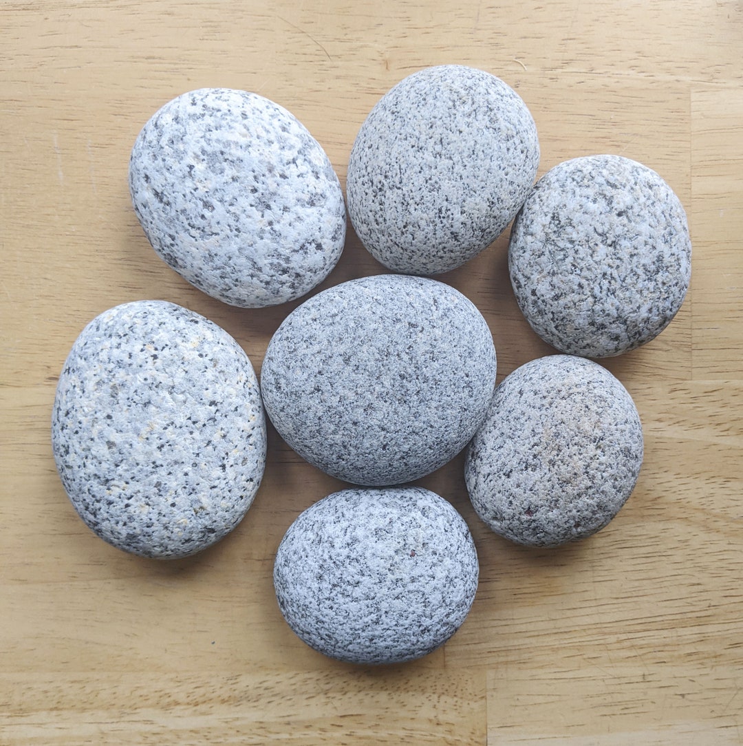 Smooth Granite Beach Stones Round Oval Natural Decor Crafts Knobs ...