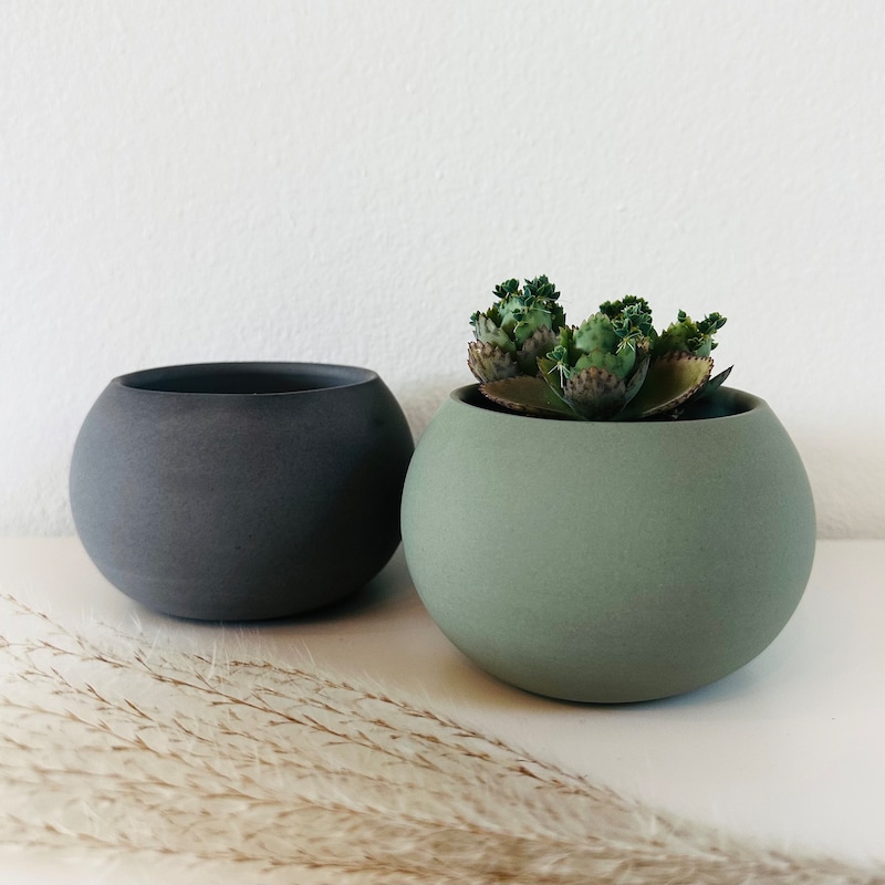 Sphere Concrete Pots - Etsy
