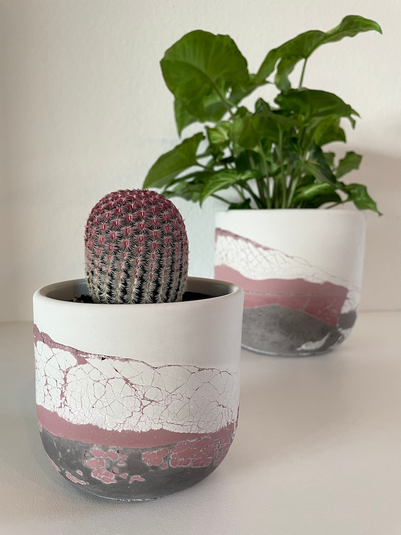 Comfort Planter Mauve Layered Concrete Planter - Etsy