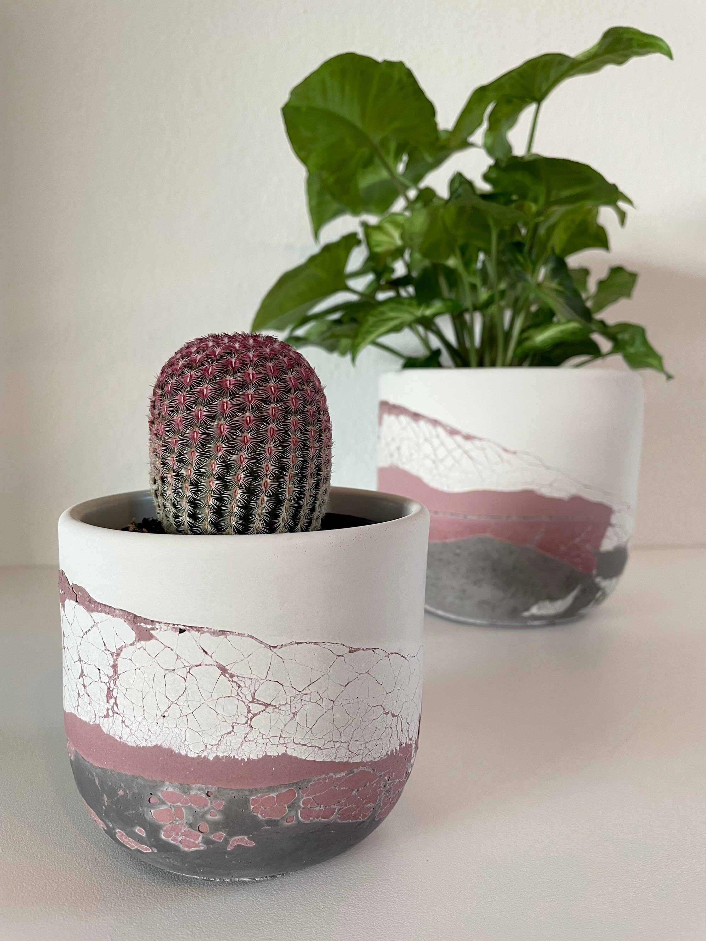 Comfort Planter Mauve Layered Concrete Planter - Etsy