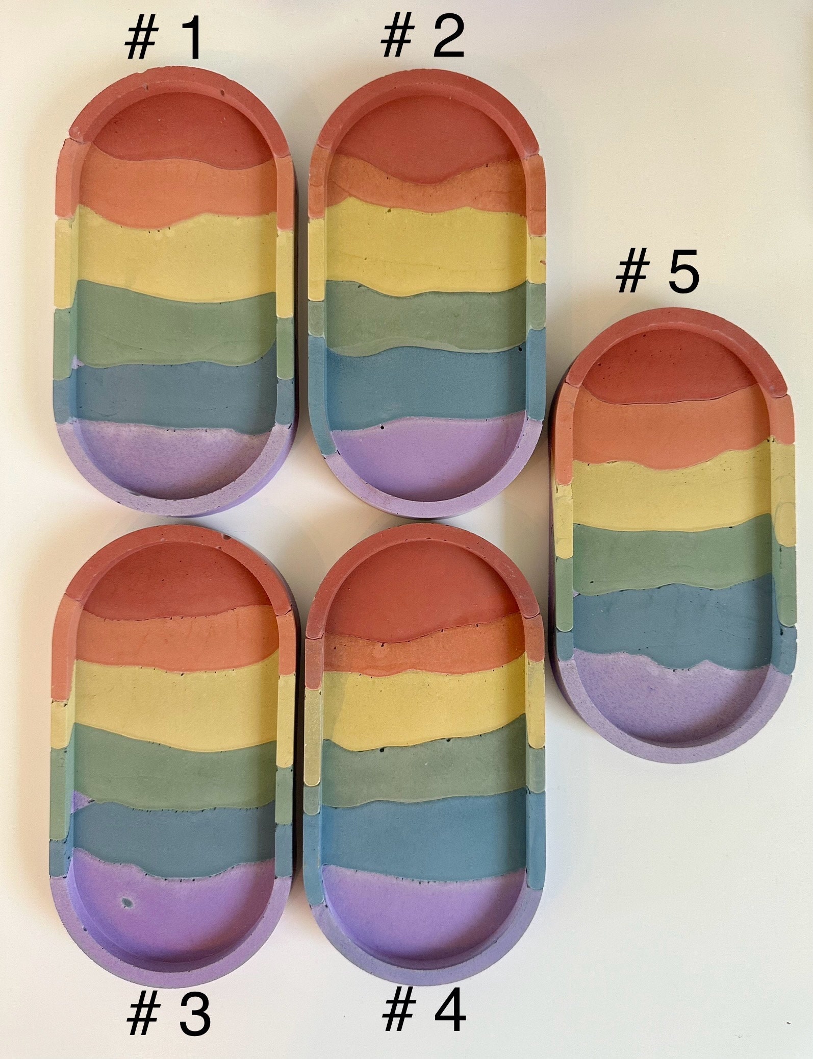 Rainbow Concrete Oval Tray: 2024 PRIDE Edition, Handmade Decor - Etsy