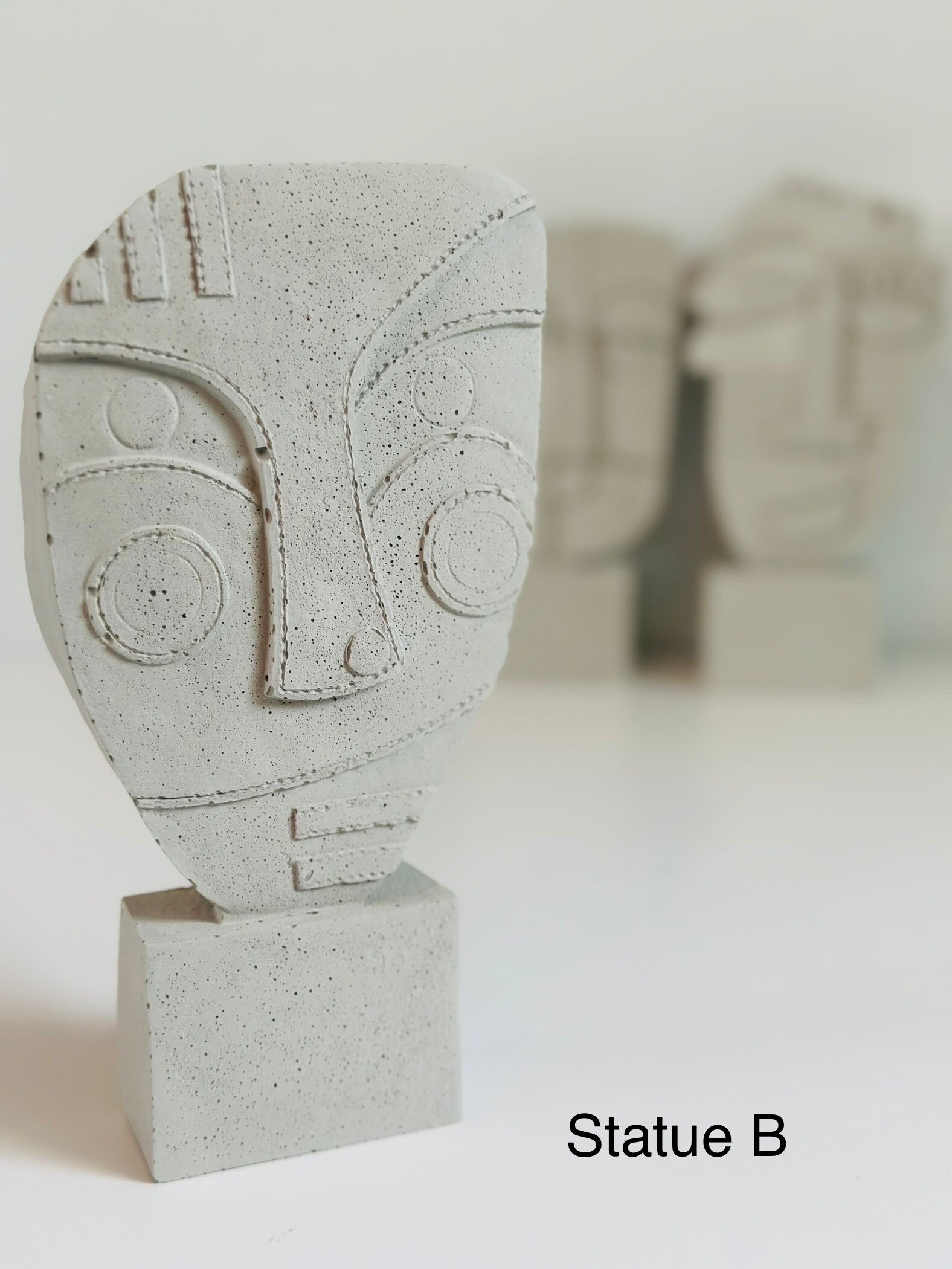 Handmade Concrete Face Statue: Minimalist Home Decor - Etsy