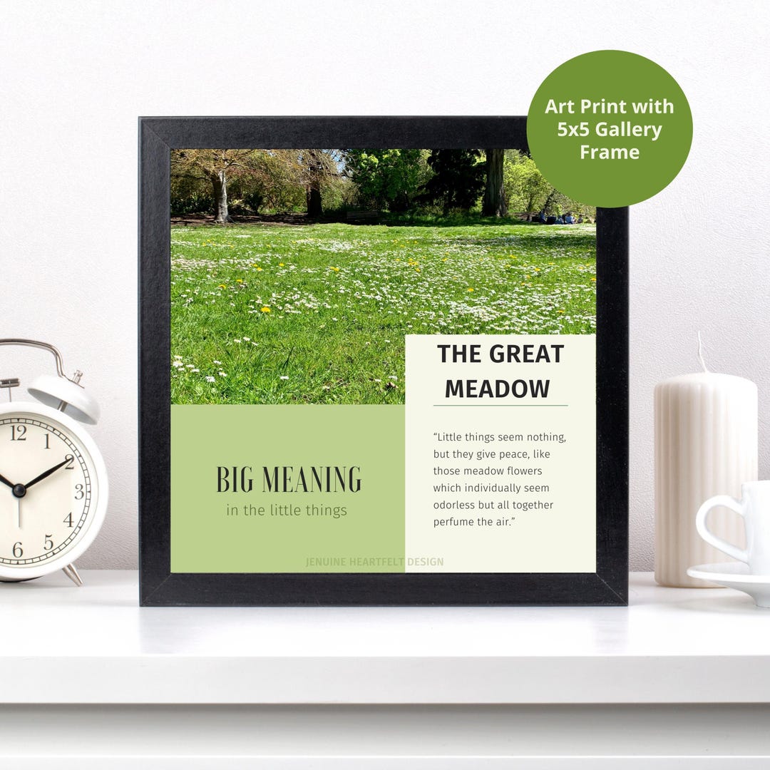 5x5 the Great Meadow Nature Art Print With Frame Big Meaning in Little ...