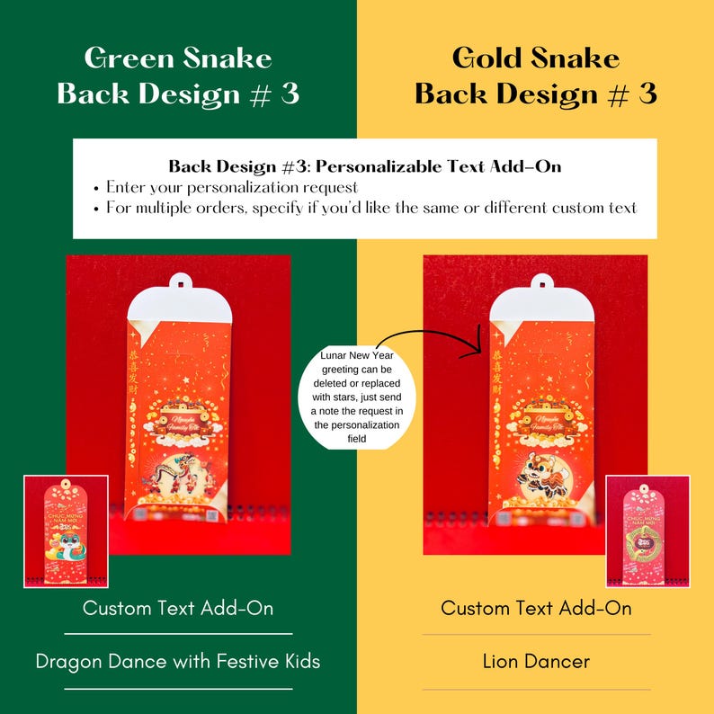Personalizable Red Envelopes | Li Xi | 2025 Lunar New Year of the Snake ...