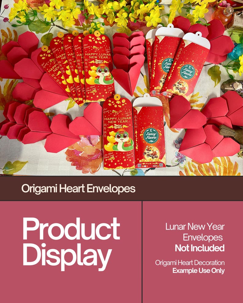 Origami Heart Envelope or Bookmark – Hidden Message Love Note ...