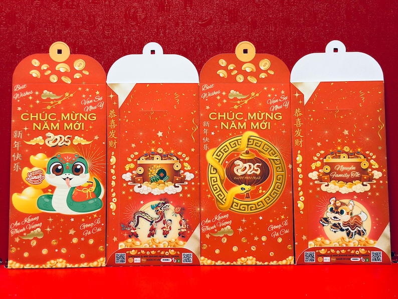 Personalizable Red Envelopes | Li Xi | 2025 Lunar New Year of the Snake ...