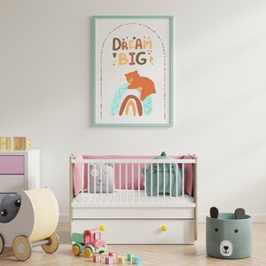 Nursery Art Print Woodland Animal Decor Boho Rainbow - Etsy