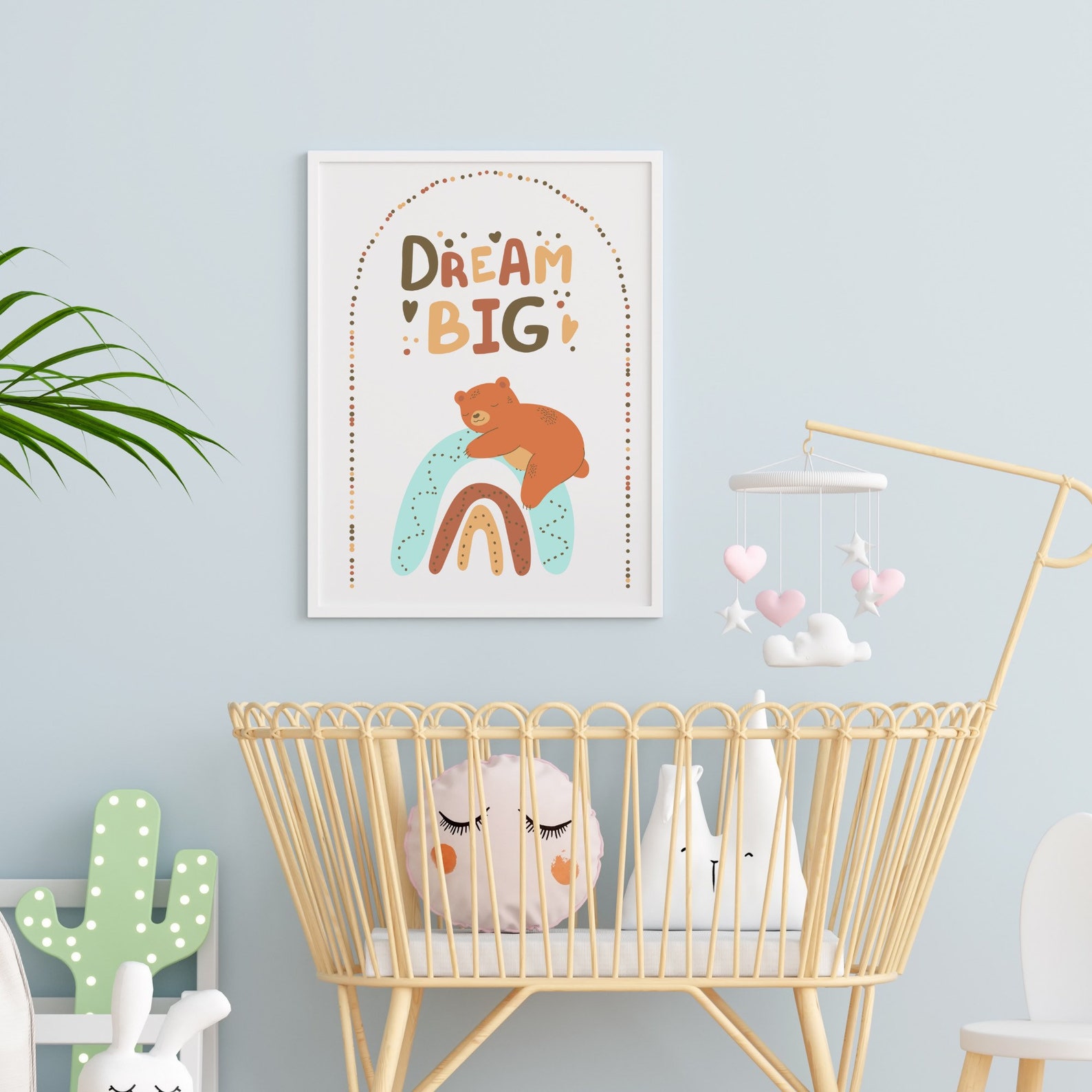 Nursery Art Print Woodland Animal Decor Boho Rainbow - Etsy