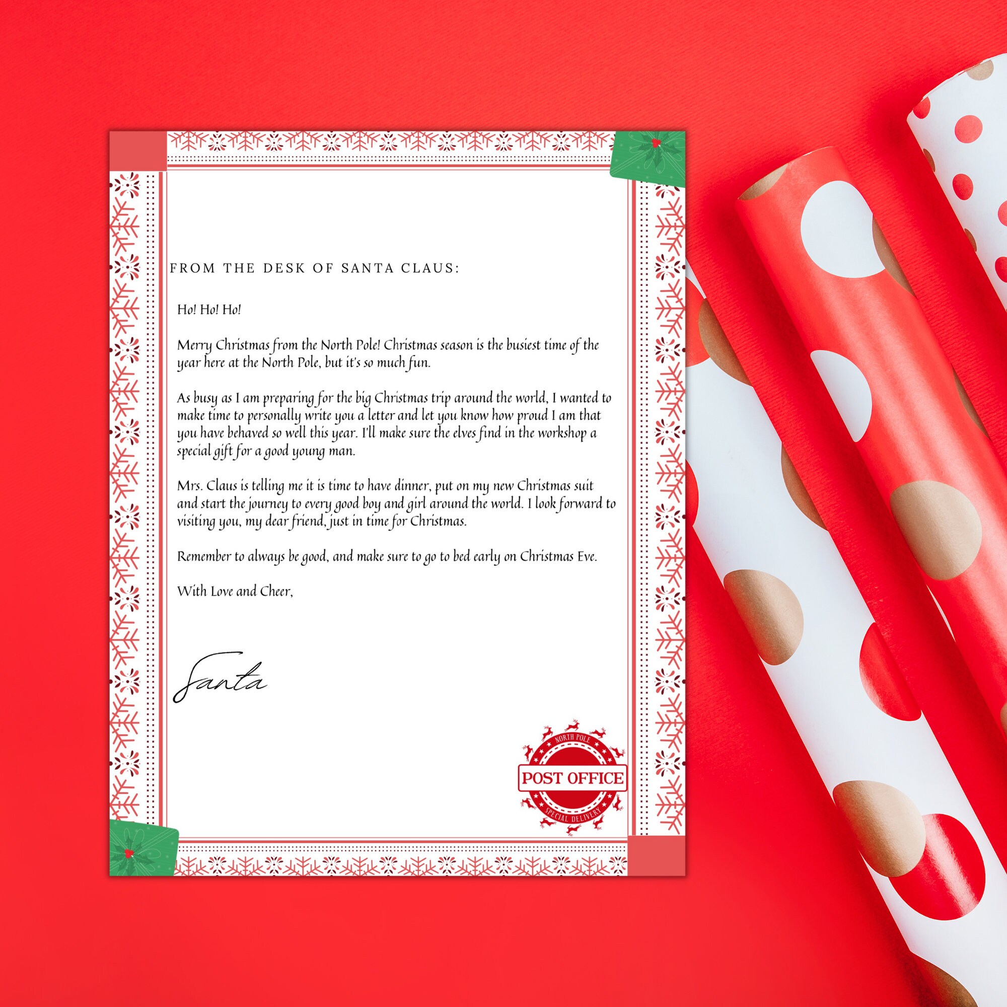 EDITABLE Letter From Santa is Santa Real Christmas Letter - Etsy