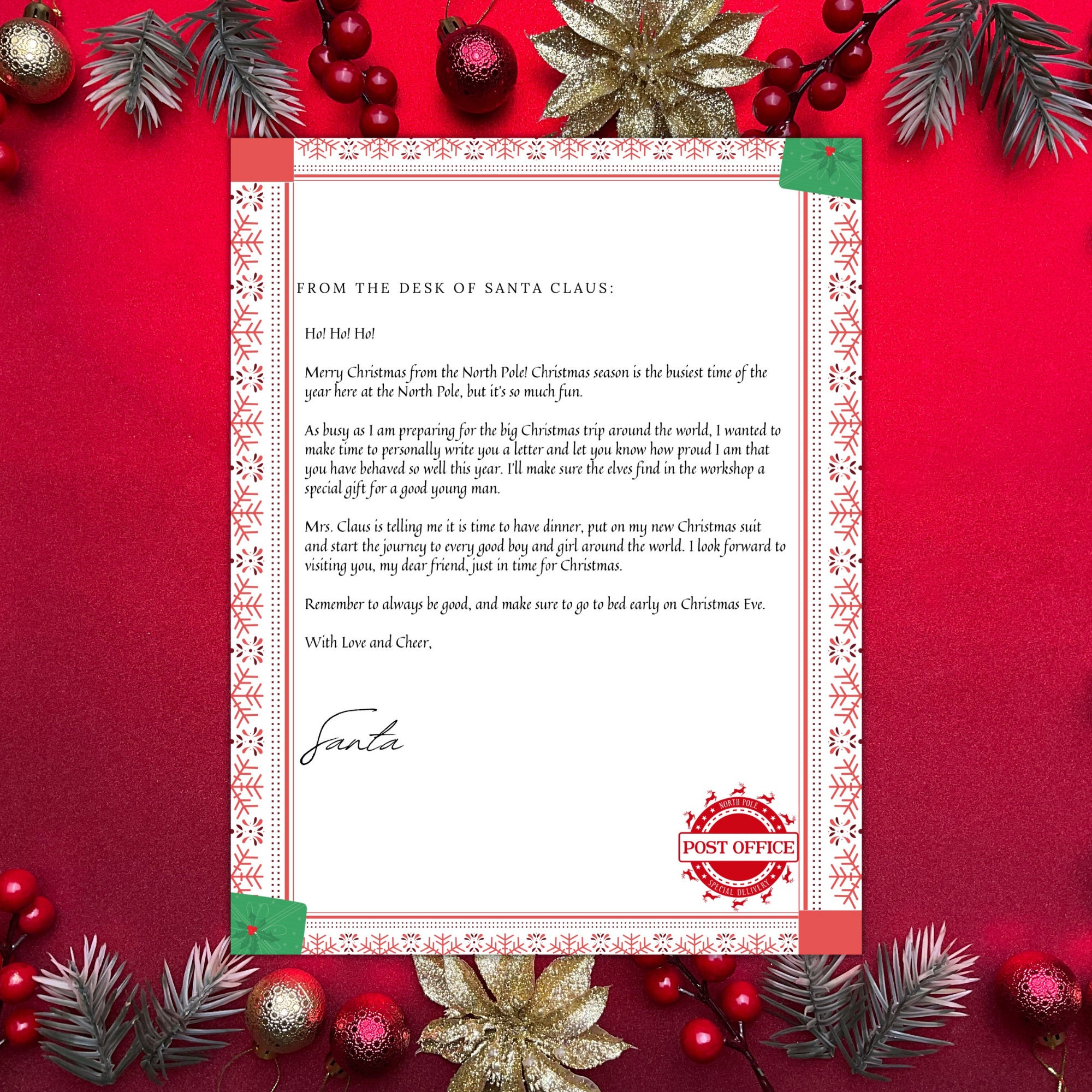 EDITABLE Letter From Santa is Santa Real Christmas Letter - Etsy