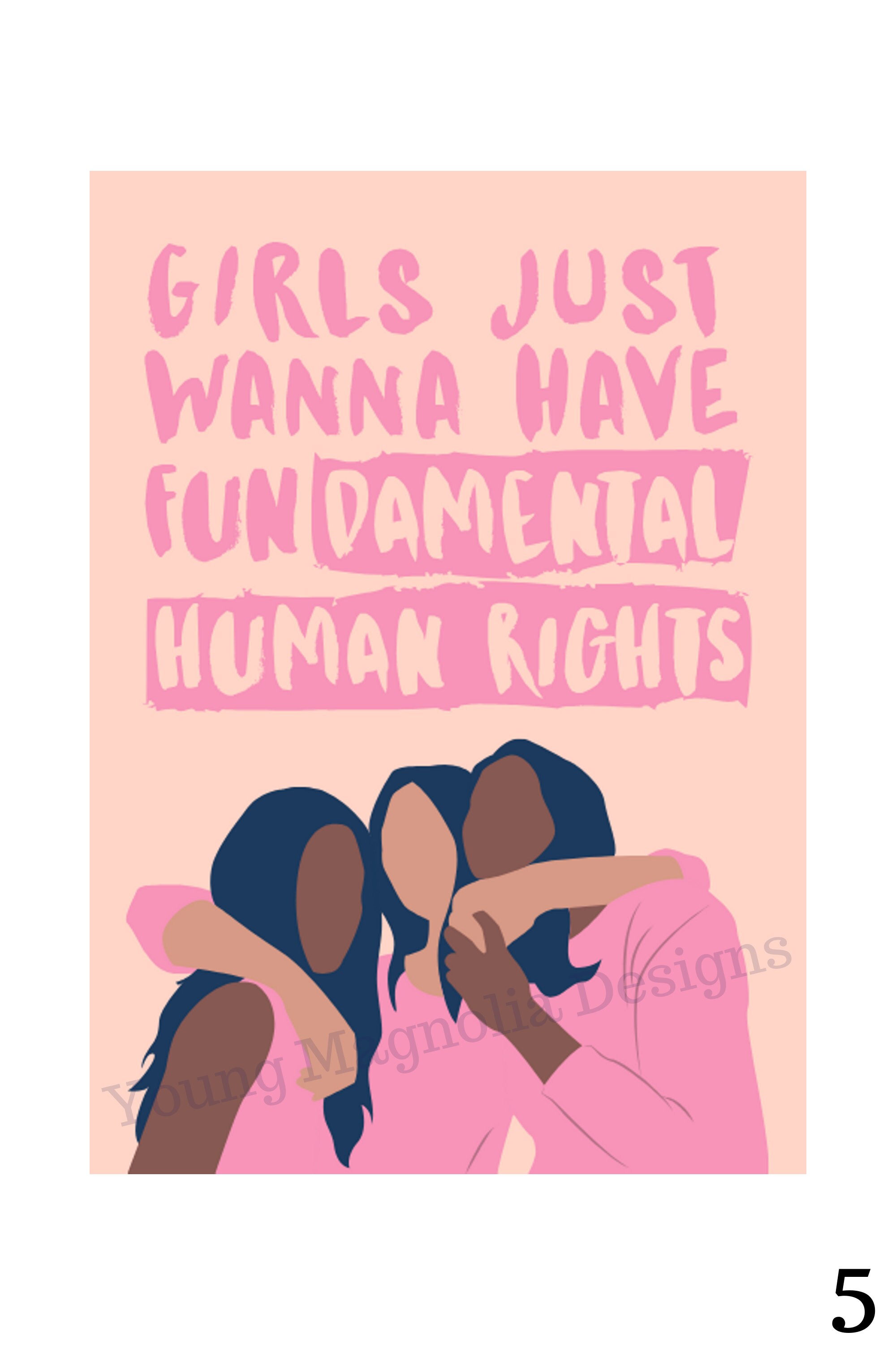 Girls Just Wanna Have Fundamental Human Rights Feminist Art Etsy