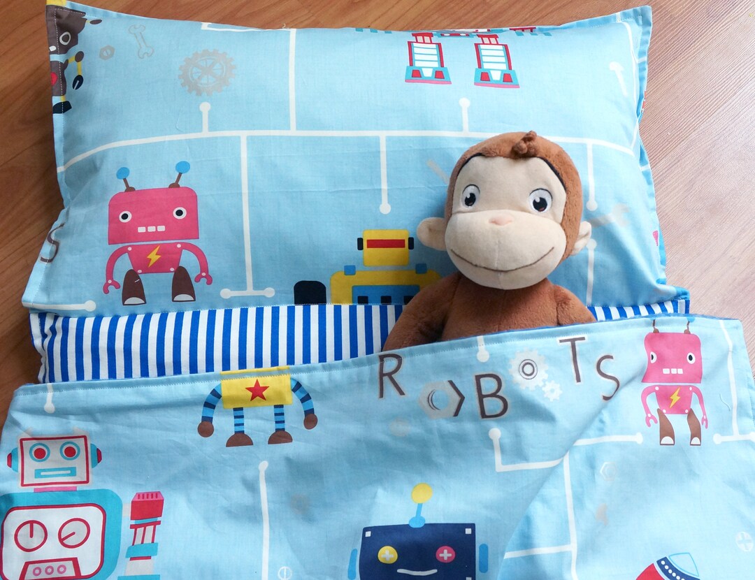 Robot Nap Mat – Kids Cotton Sleeping Bag, Daycare Preschool Cozy ...