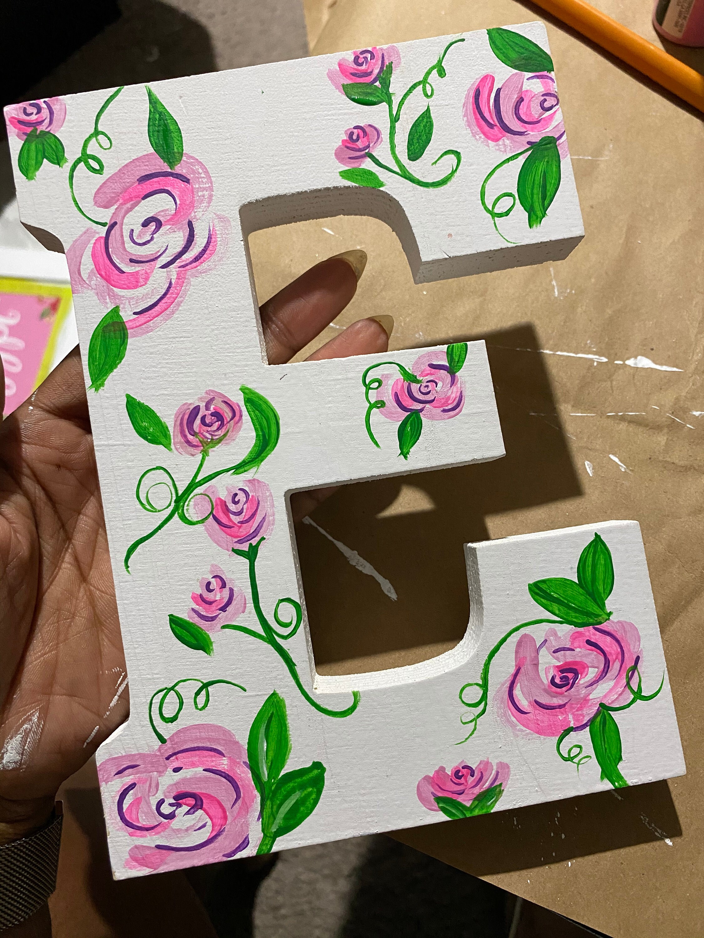 Hand Painted Monogram Letters - Etsy
