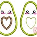 Avocado Love Applique Design, Digital Download, Cute, Embroidery Design ...