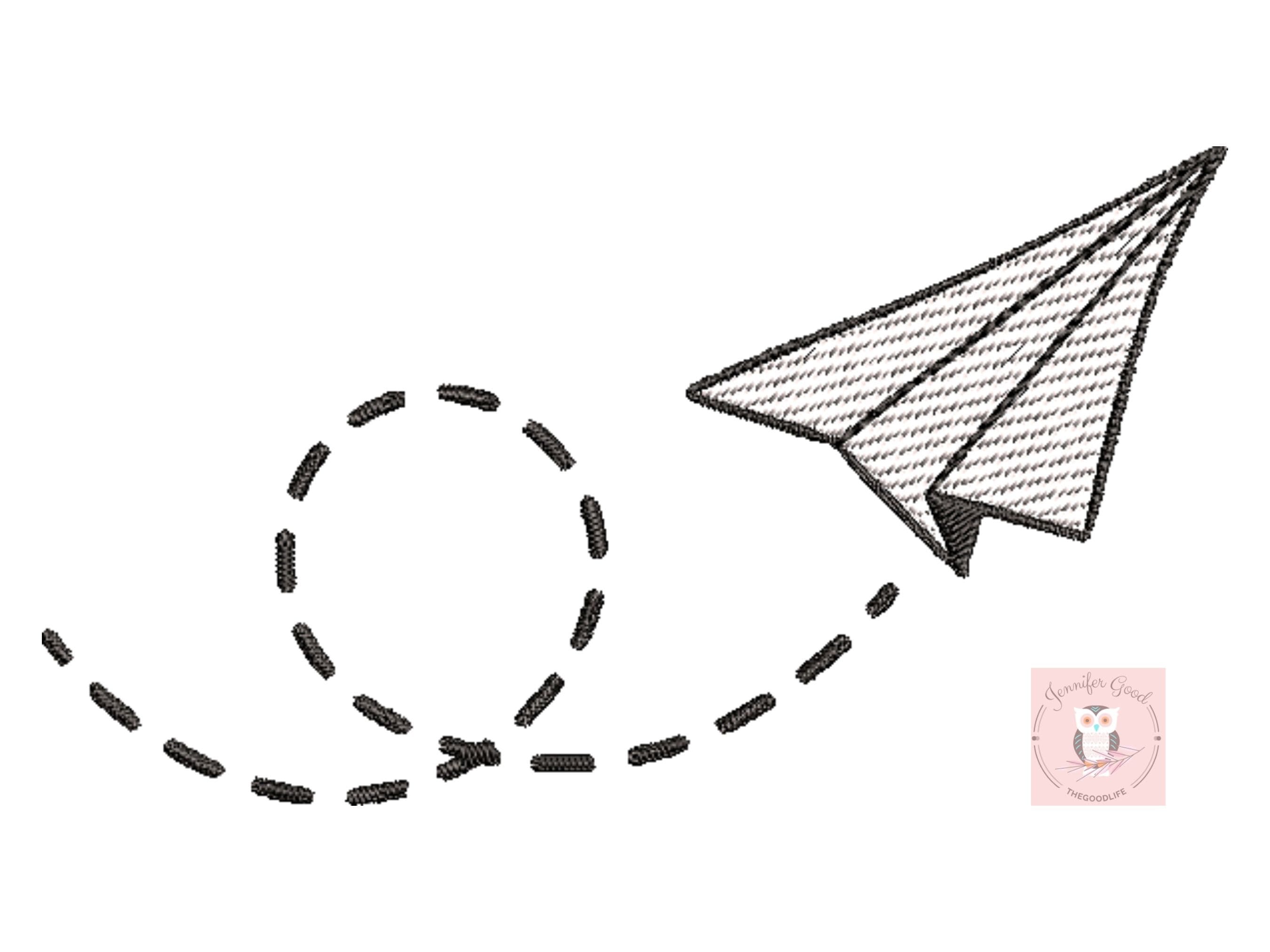 Paper Airplane, Sketch Like Stitch, Embroidery Design, Digital Download ...