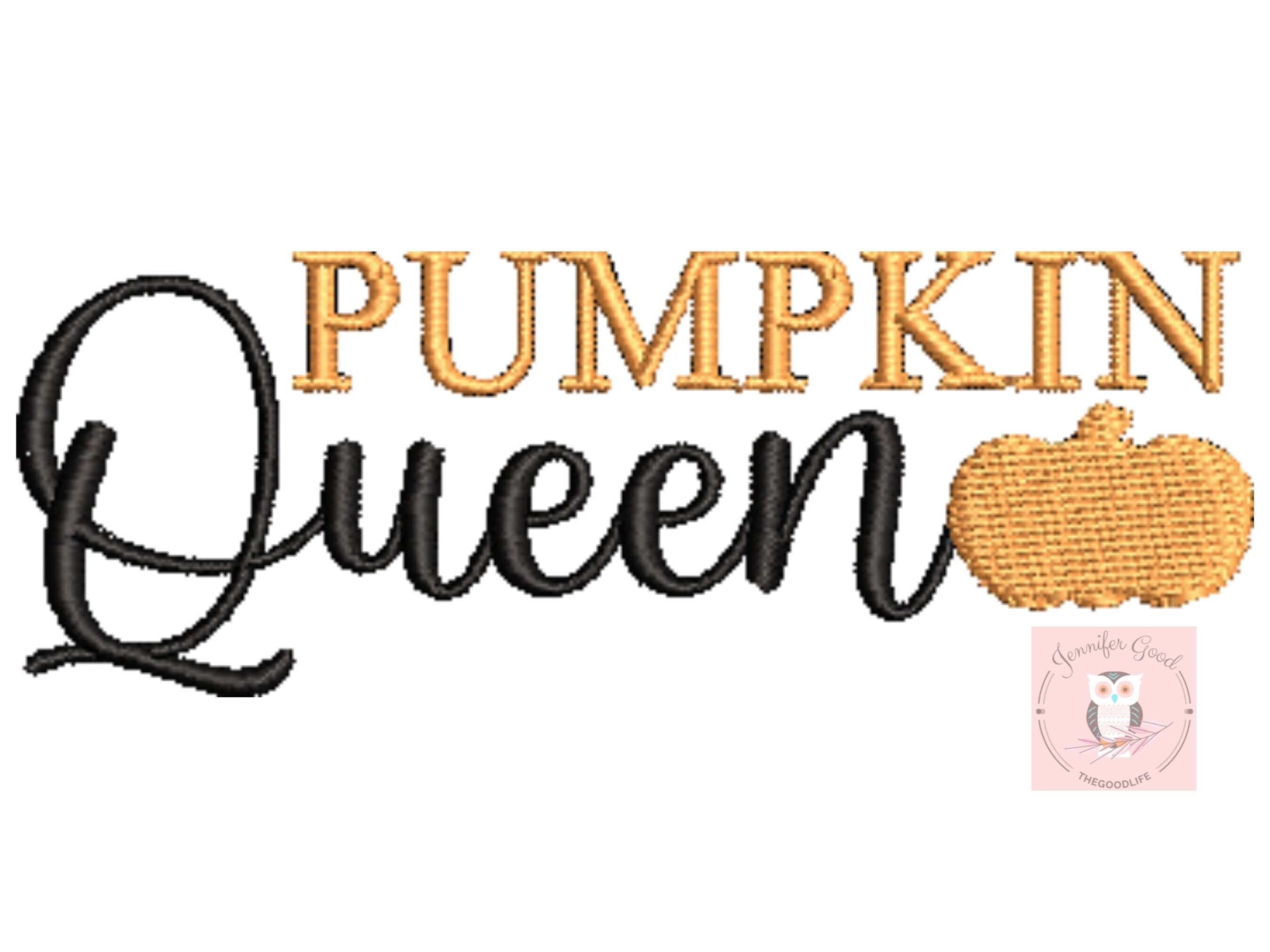 Pumpkin Queen Embroidery Design Fits 4x4 Hoop Digital - Etsy