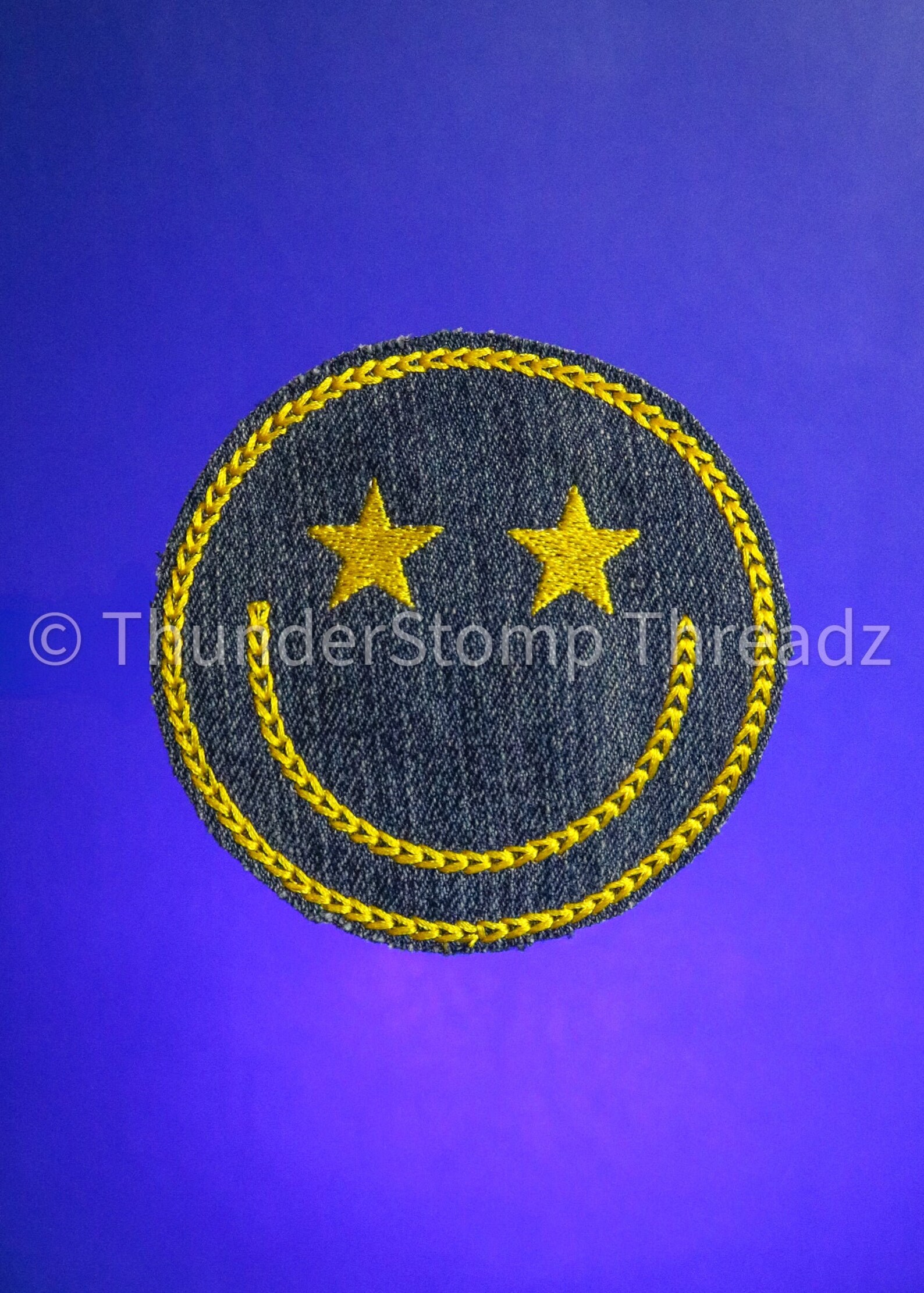 Embroidered Chainstitch Smiley Patch | Sew-on Custom Patch Inspired by ...