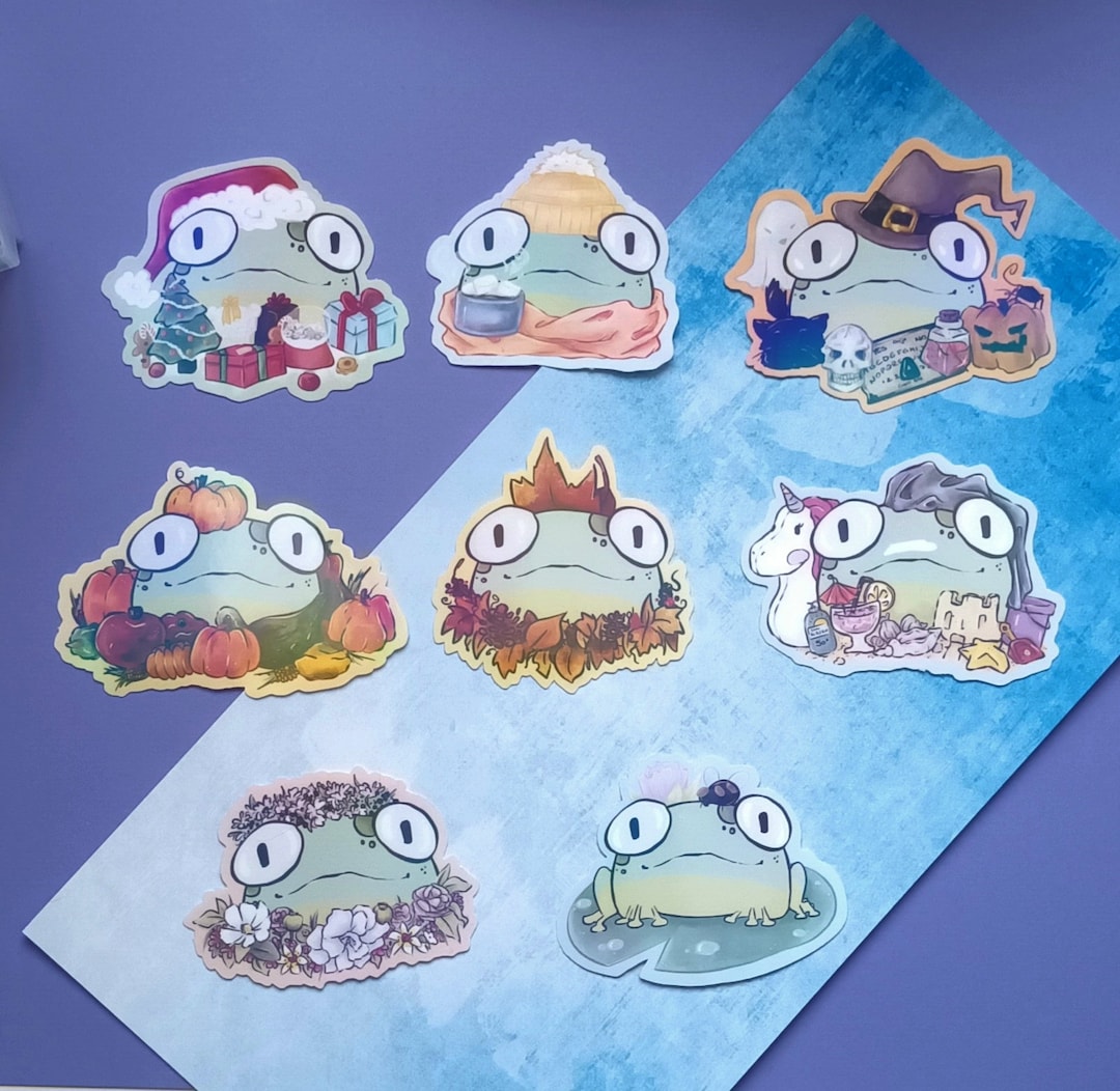 Vinylsticker Holographic - Froggy Seasons - Frosch Jahreszeiten ...