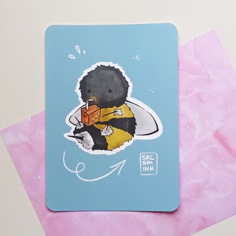 Postcards / Grußkarten - Bzz • Bees • Bienen • Bie • Cute ][ Stationery ...