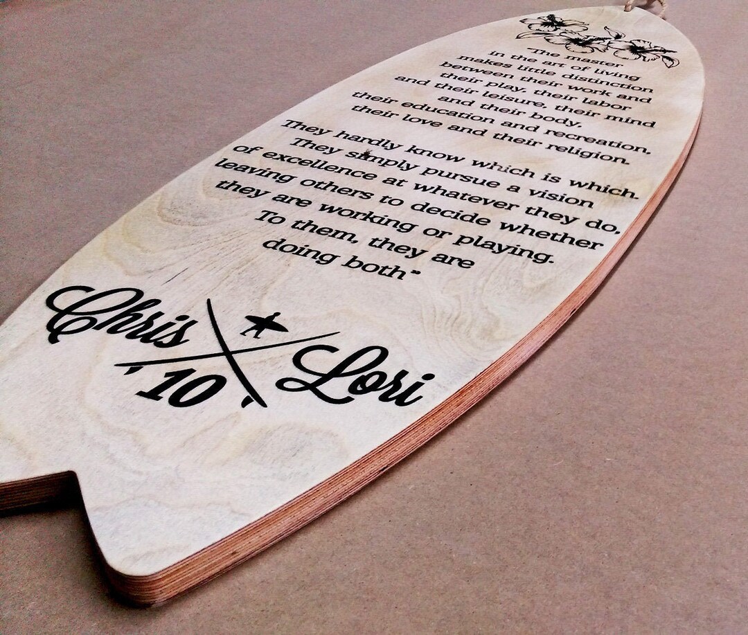 Custom Engraved Surfboard, Custom Wooden Surfboard Personalized ...