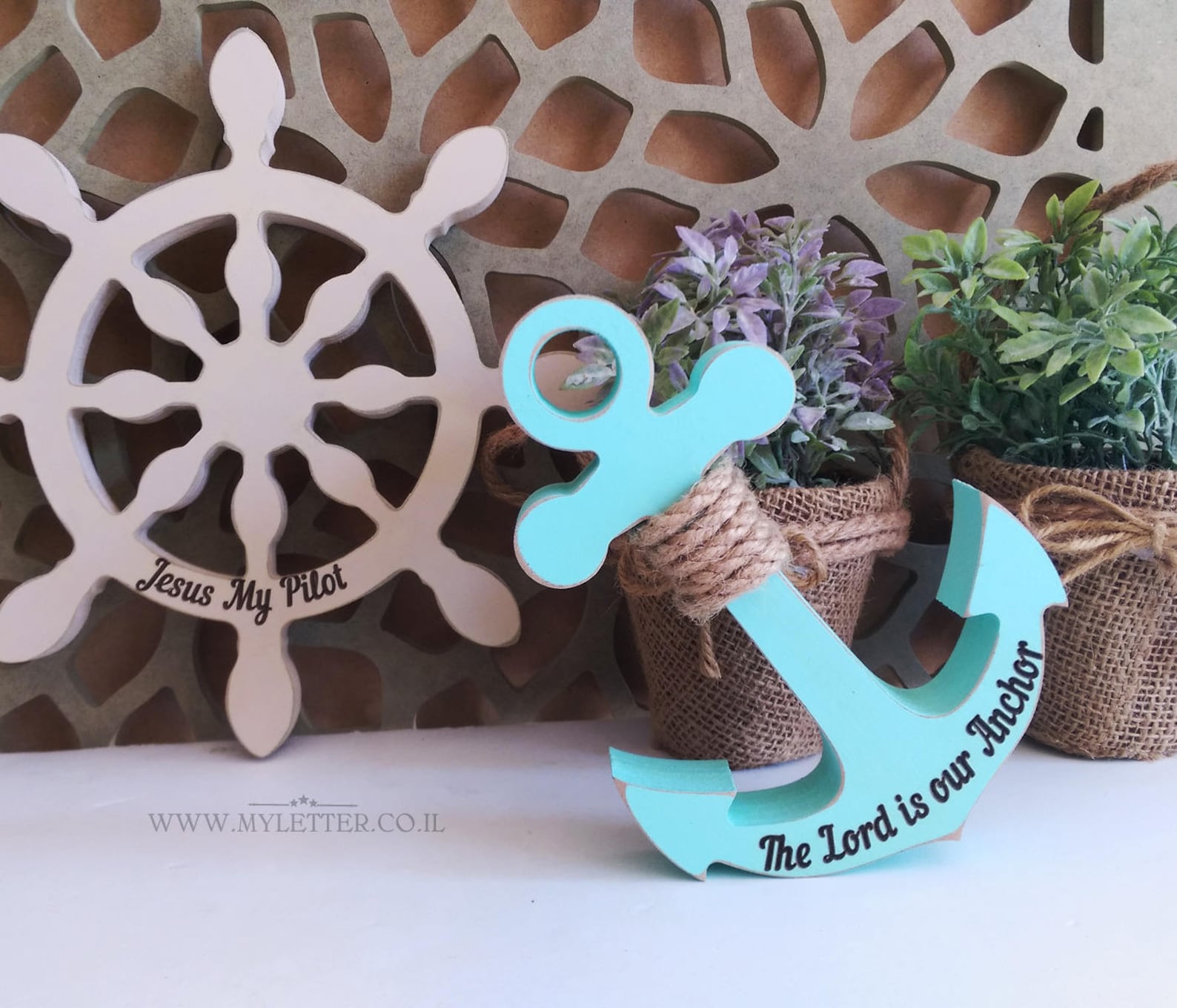 Custom engraved wooden anchor Nautical Wedding decor | Etsy