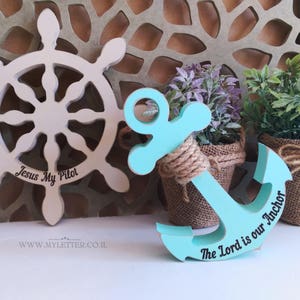 Custom Engraved Wooden Anchor, Nautical Wedding Decor, Personalized ...