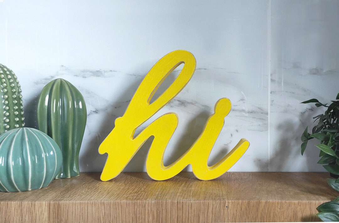 Hi Sign Freestanding Letters, Hi Wood Sign Farmhouse Decor, Entryway ...