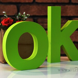 OK Sign, Free Standing Wooden Letters, Positive Colored Sign Decor - Etsy