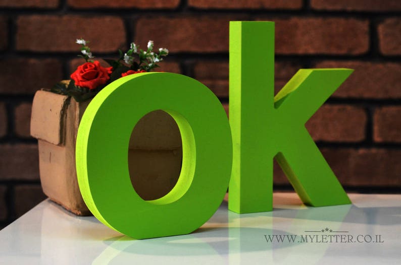 OK Sign Free Standing Wooden Letters Positive Colored Sign - Etsy
