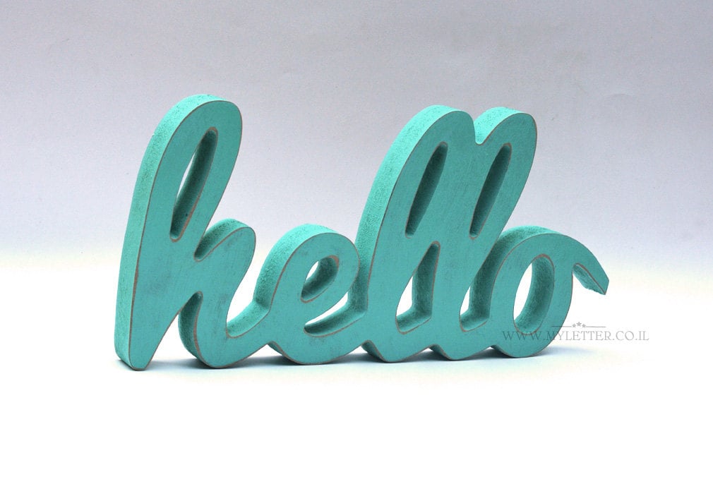 Hello Sign | Hello Wooden Letters | Rustic Letters | Hello Shabby ...