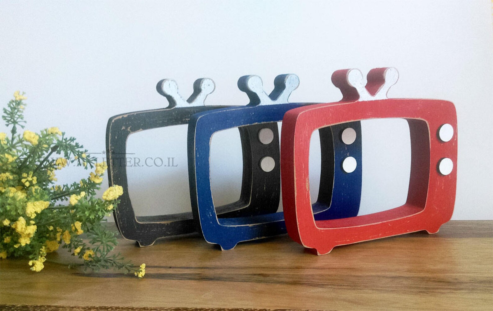 Wooden Nursery Decor Freestanding Tv Shape Wooden Retro Tv | Etsy